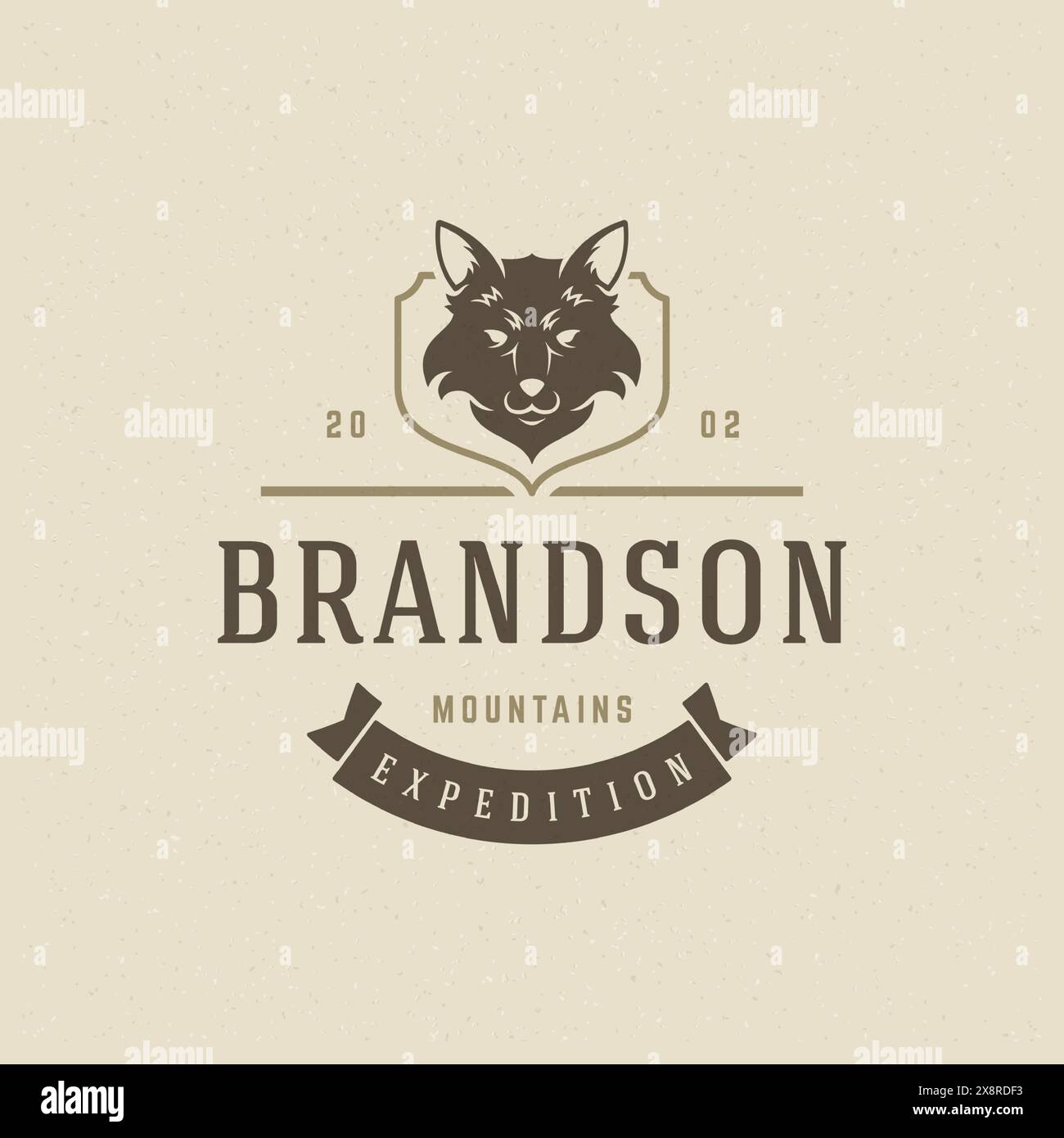 Fox logo design template vector illustration. Fox head silhouette retro ...