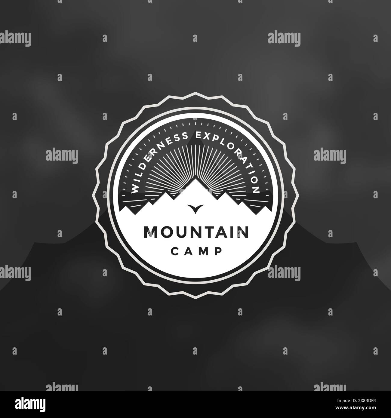 Mountain logo design template vector illustration. Retro typography ...