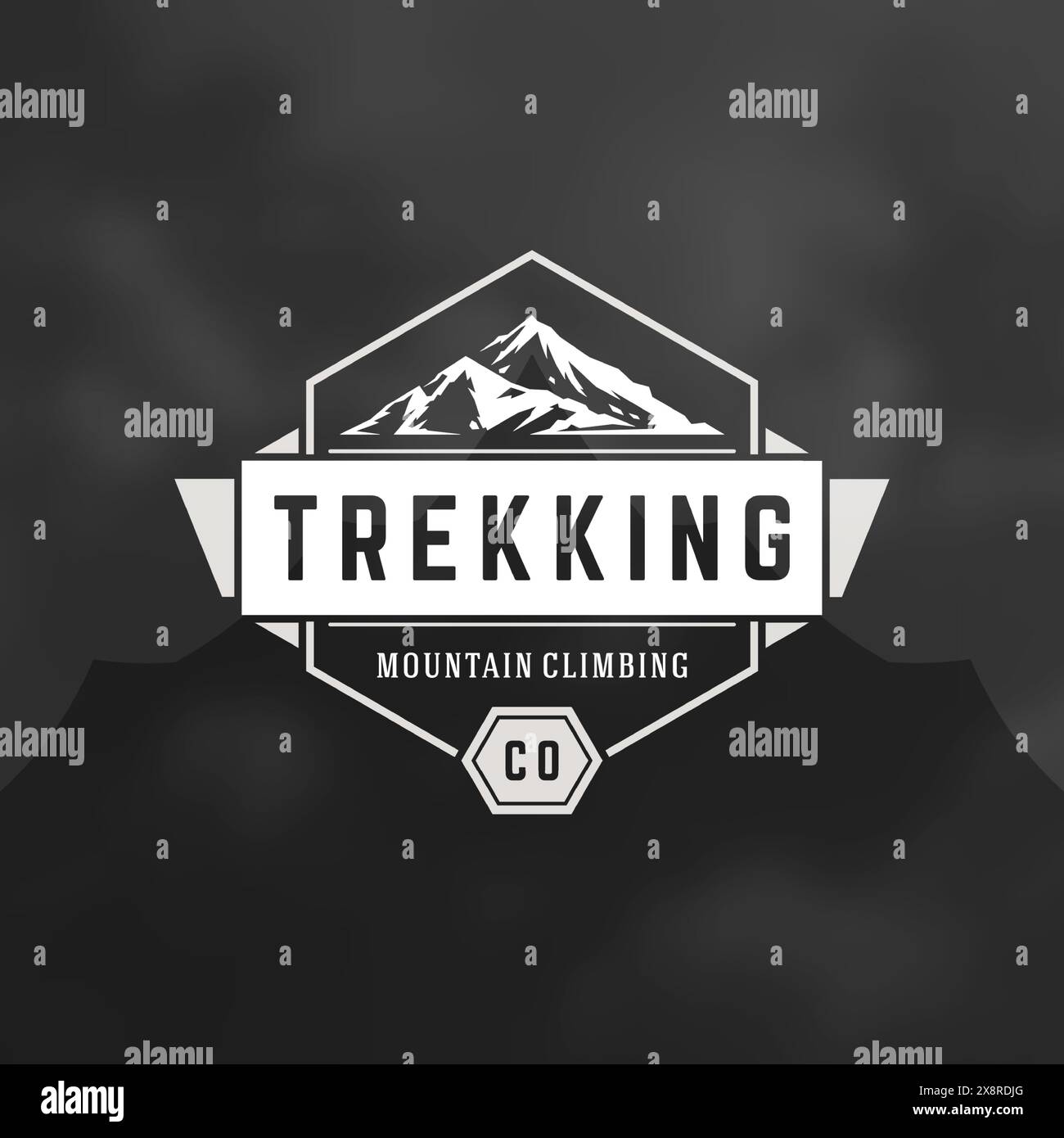 Mountain logo design template vector illustration. Retro typography ...