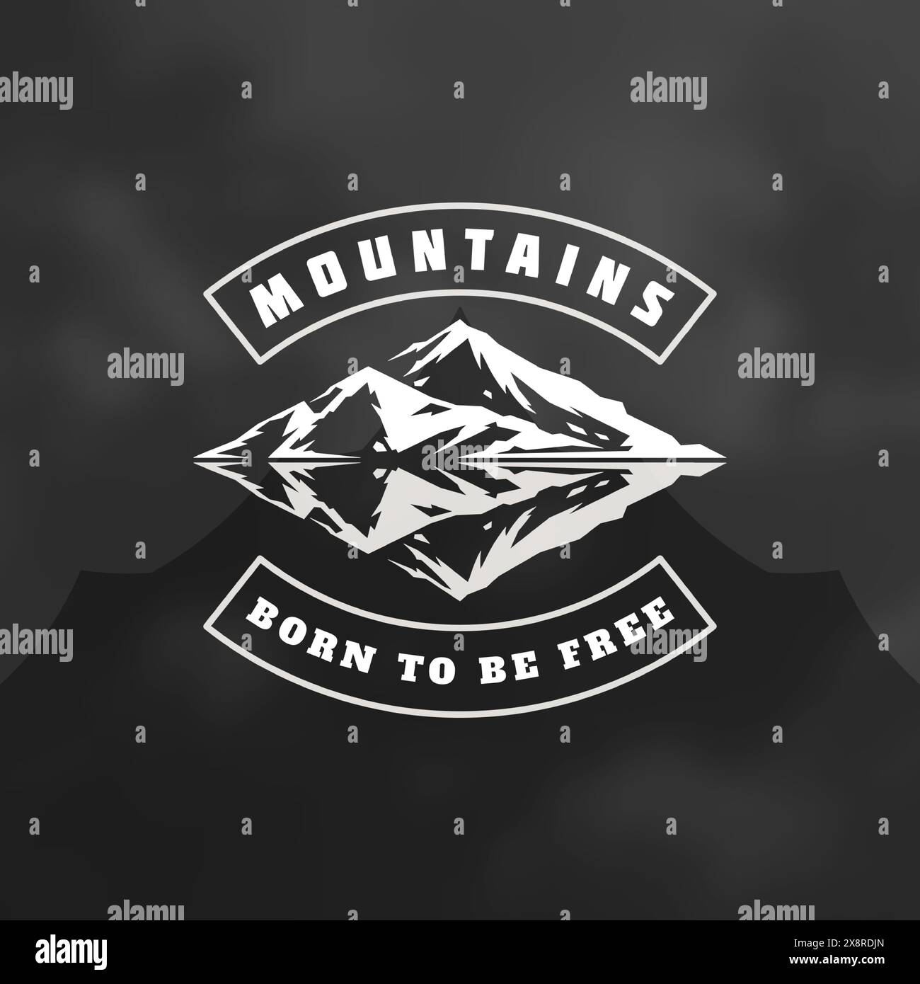 Mountain logo design template vector illustration. Retro typography ...