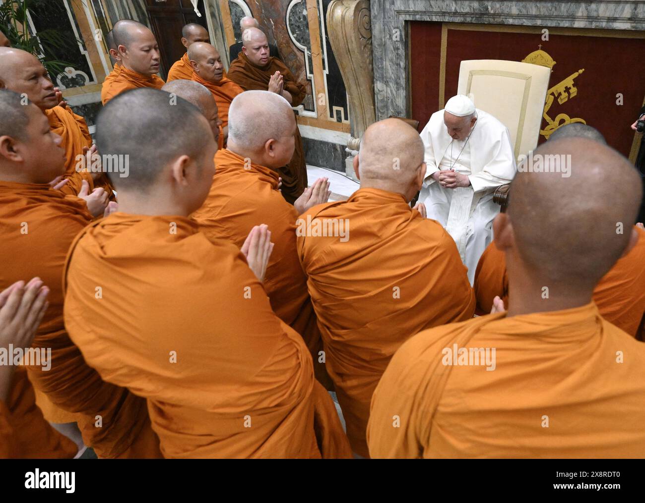 Vatican. 27th May, 2024. Pope Francis receives a delegation of Buddhist ...