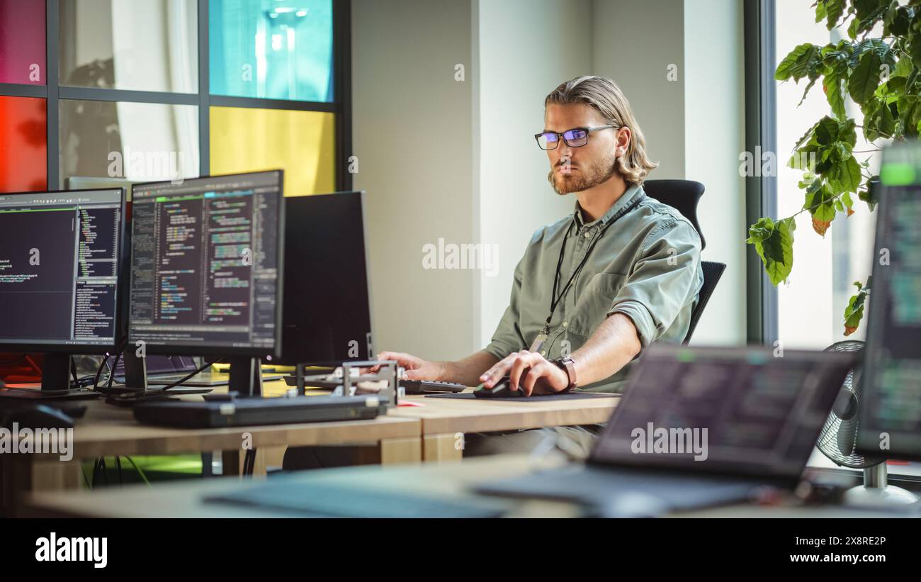 Coding data processing on interface hi-res stock photography and images ...