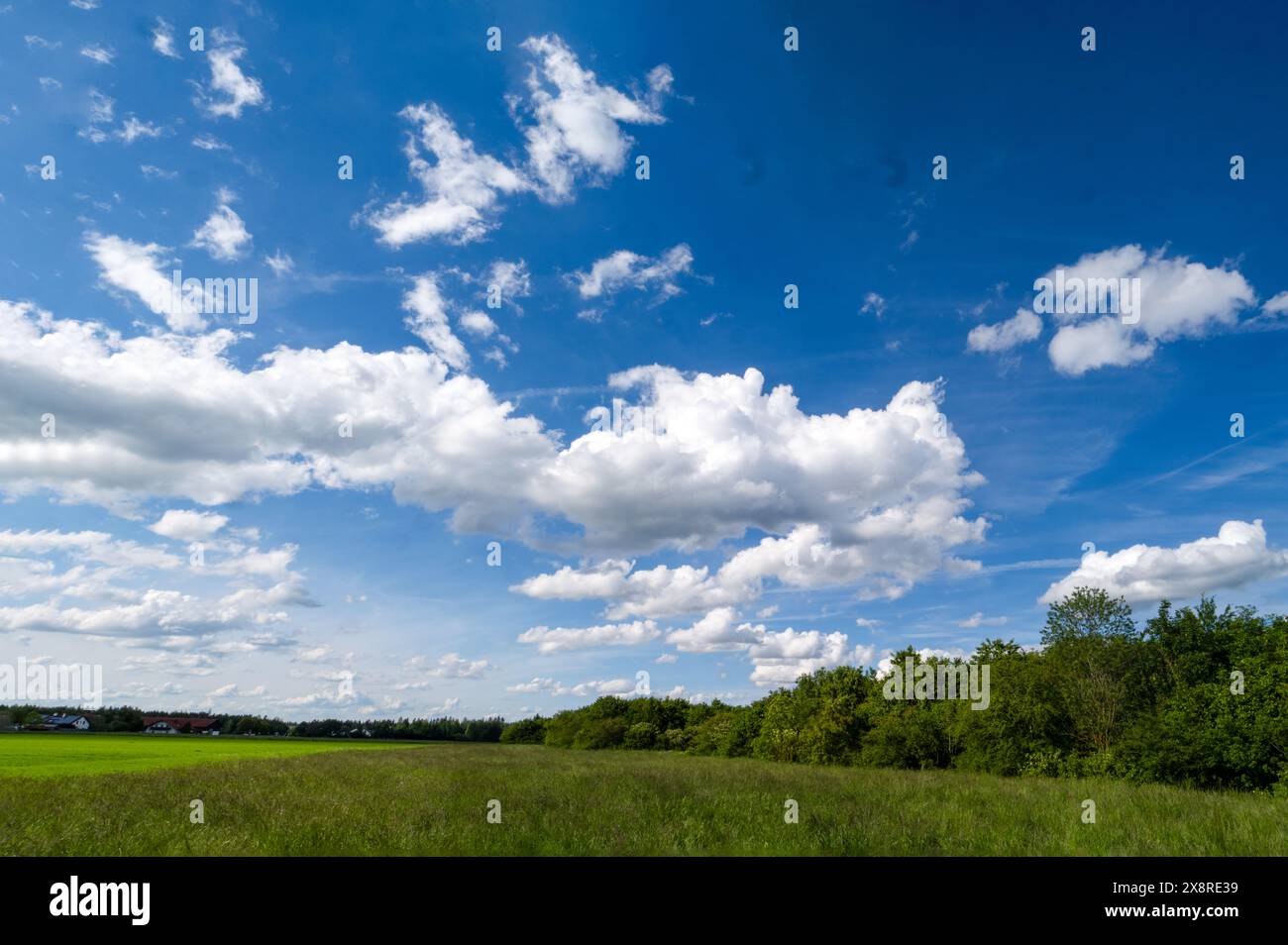 Landscape panorama near Brunnthal south of Munich Stock Photo - Alamy