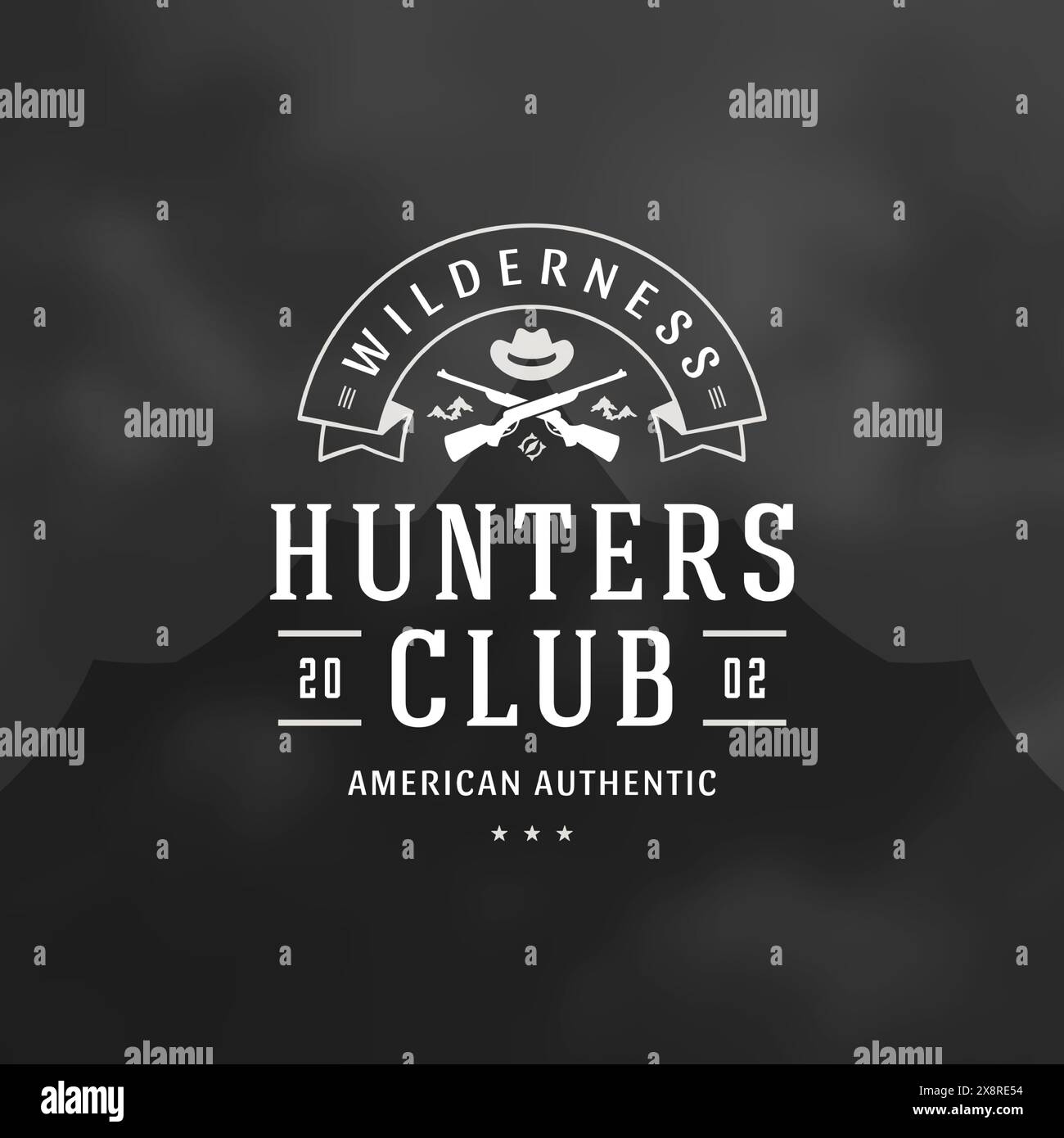 Hunters club logo emblem vector illustration. Outdoor adventure leisure ...