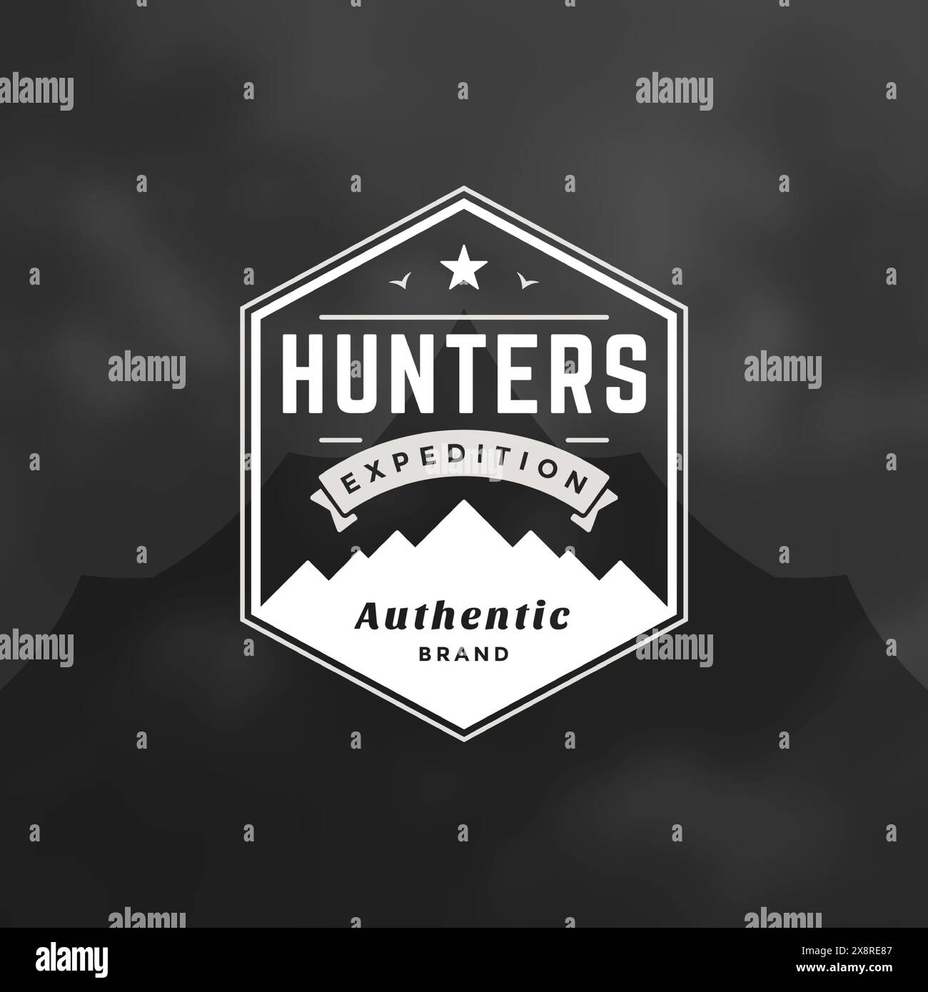 Mountain logo design template vector illustration. Retro typography ...