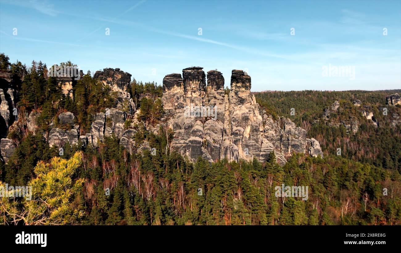 Stunning, unique cliffs near Prague during sunset, Czech Republic ...