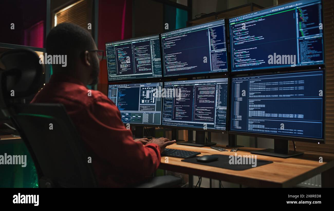 African american male technician coding hi-res stock photography and ...