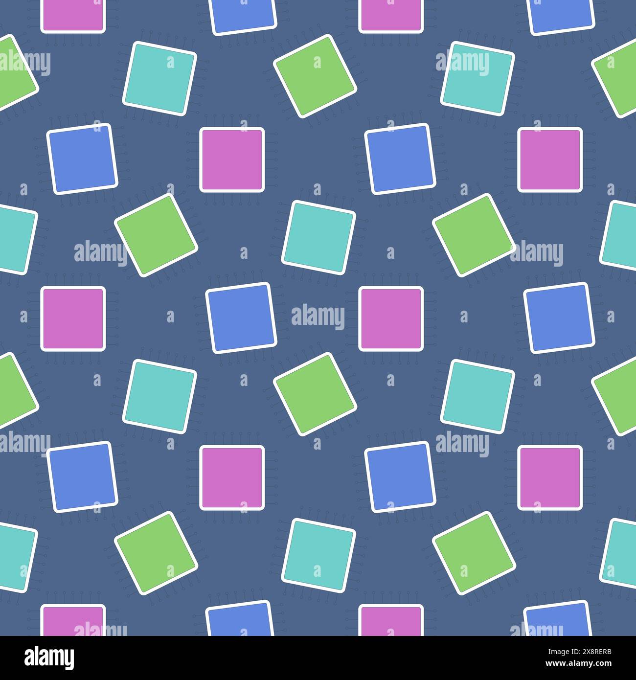 Microchip Seamless Pattern Colorful Chips Endless Repeatable