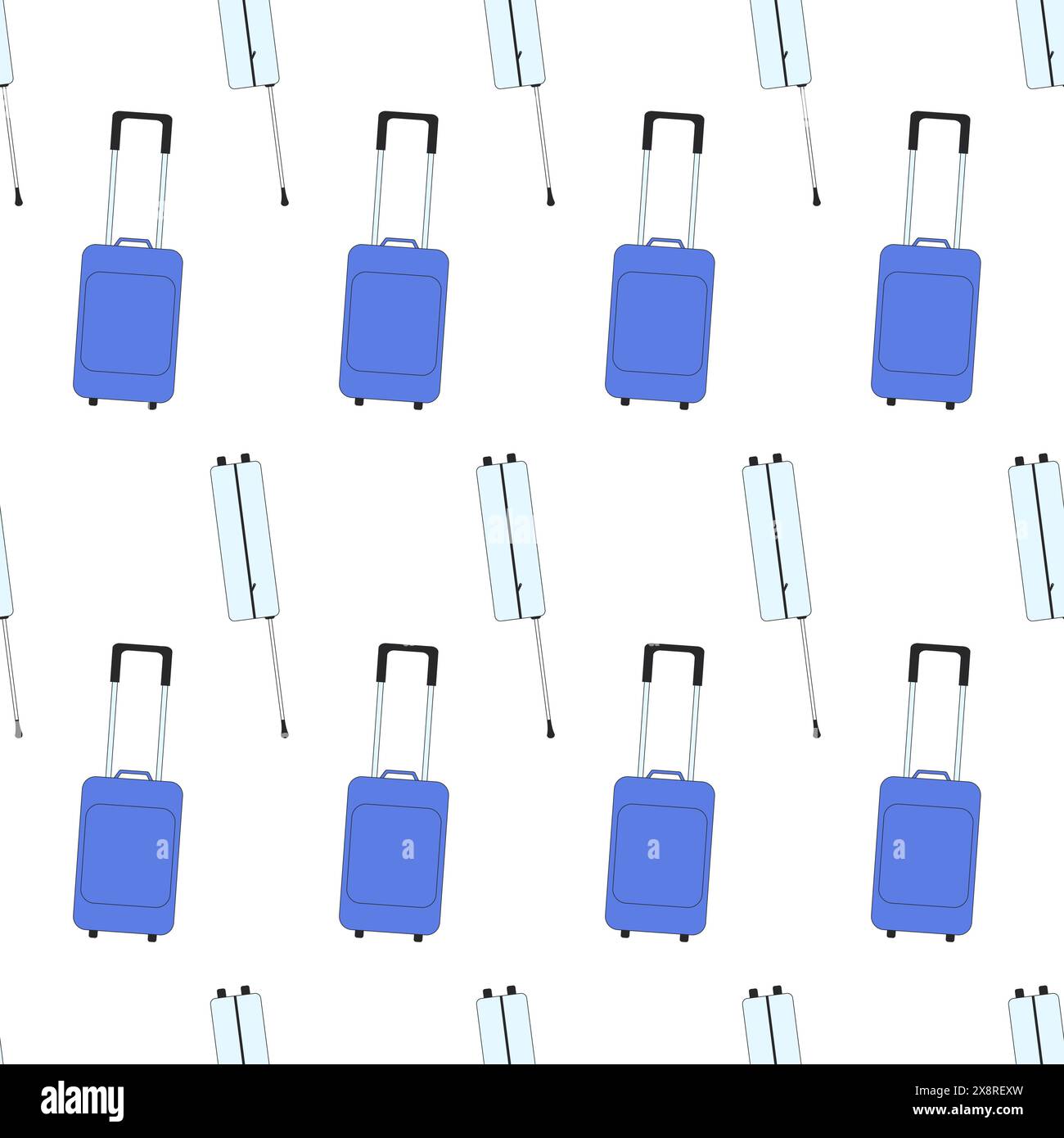 Travel luggage seamless pattern. Suitcase endless background. Vector ...