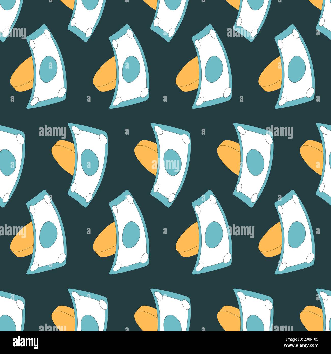 Money seamless pattern. Stylized coins and banknotes, finance repeat ...