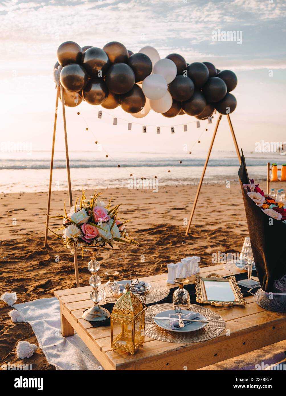 Birthday celebration ceremony on the beach at Tamraght agadir, Morocco ...