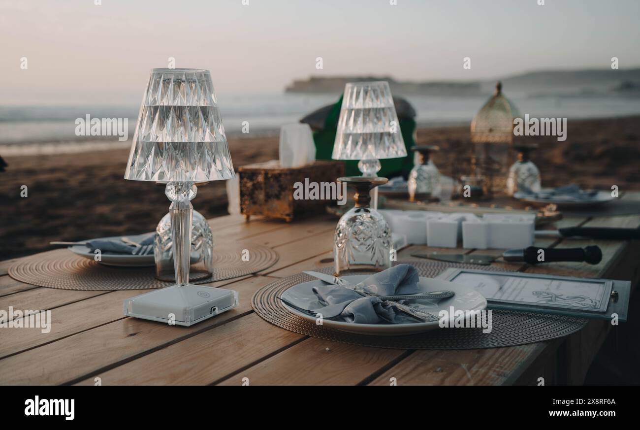 Birthday celebration ceremony on the beach at Tamraght agadir, Morocco ...