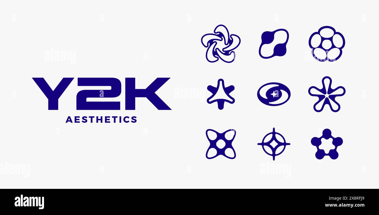 Y2K graphic design. Trendy retro futuristic geometric forms Stock Vector Image & Art - Alamy