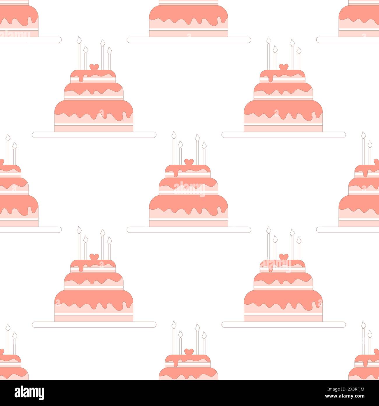 Birthday cake seamless pattern. Anniversary celebration endless ...