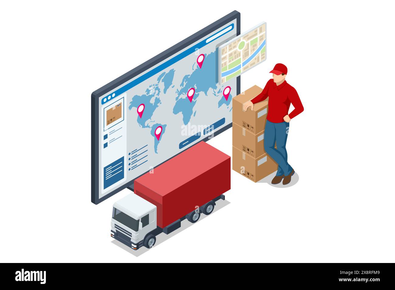 Isometric Logistics, Business logistics, Warehouse Logistic, Online ...