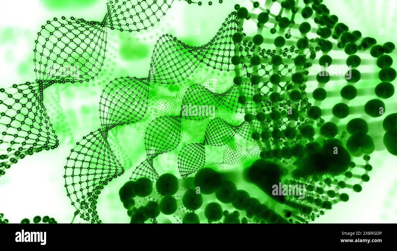Rotating DNA strands. Design. Visualization of unknown DNA spirals ...