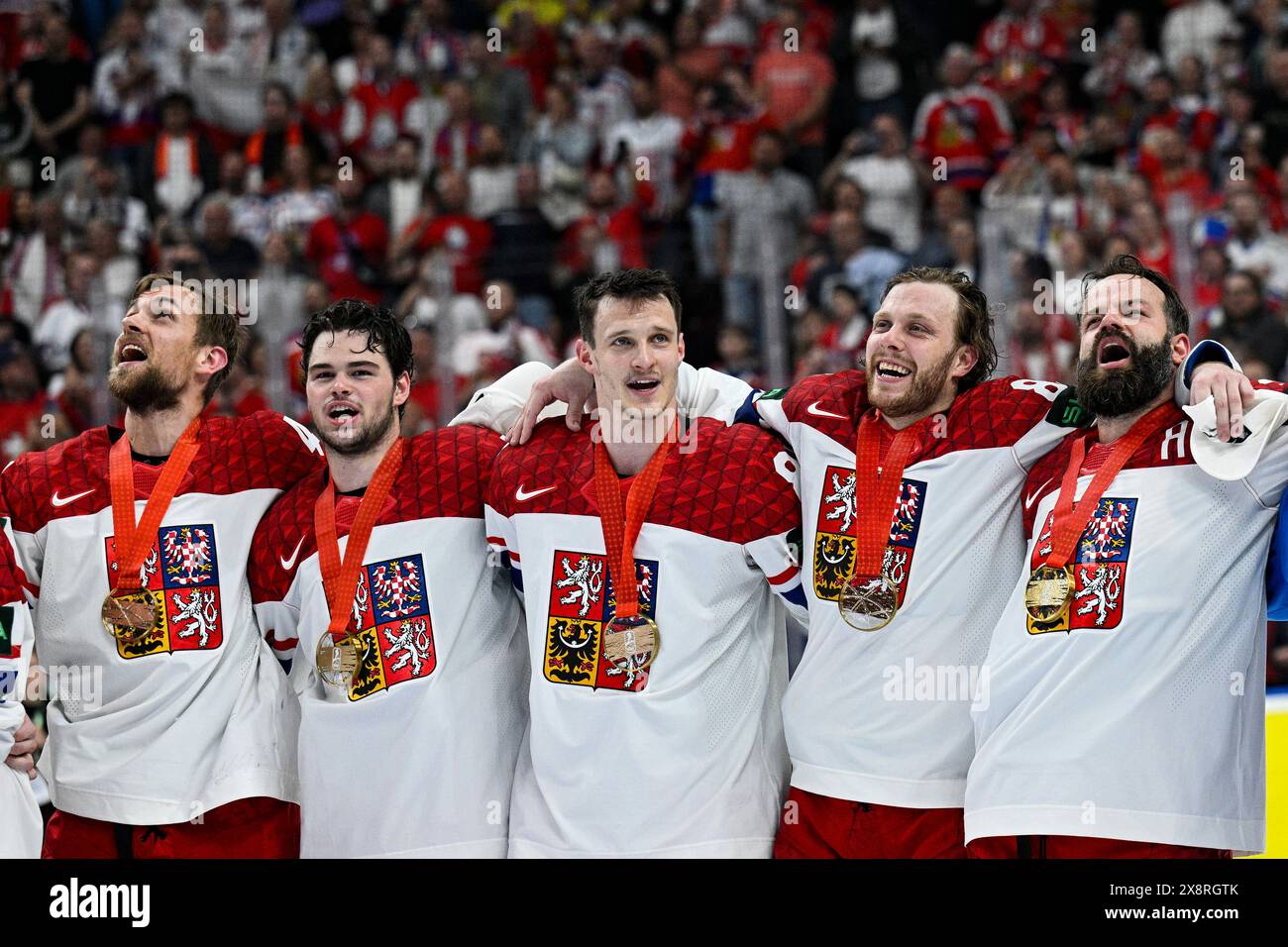 Prague, Czech Republic. 26th May, 2024. Czech players (L-R) Jan Rutta ...