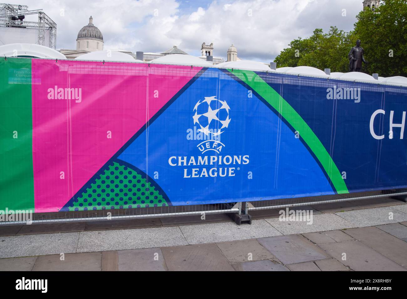 London, UK. 27th May 2024. Banners for the Champions Festival at ...