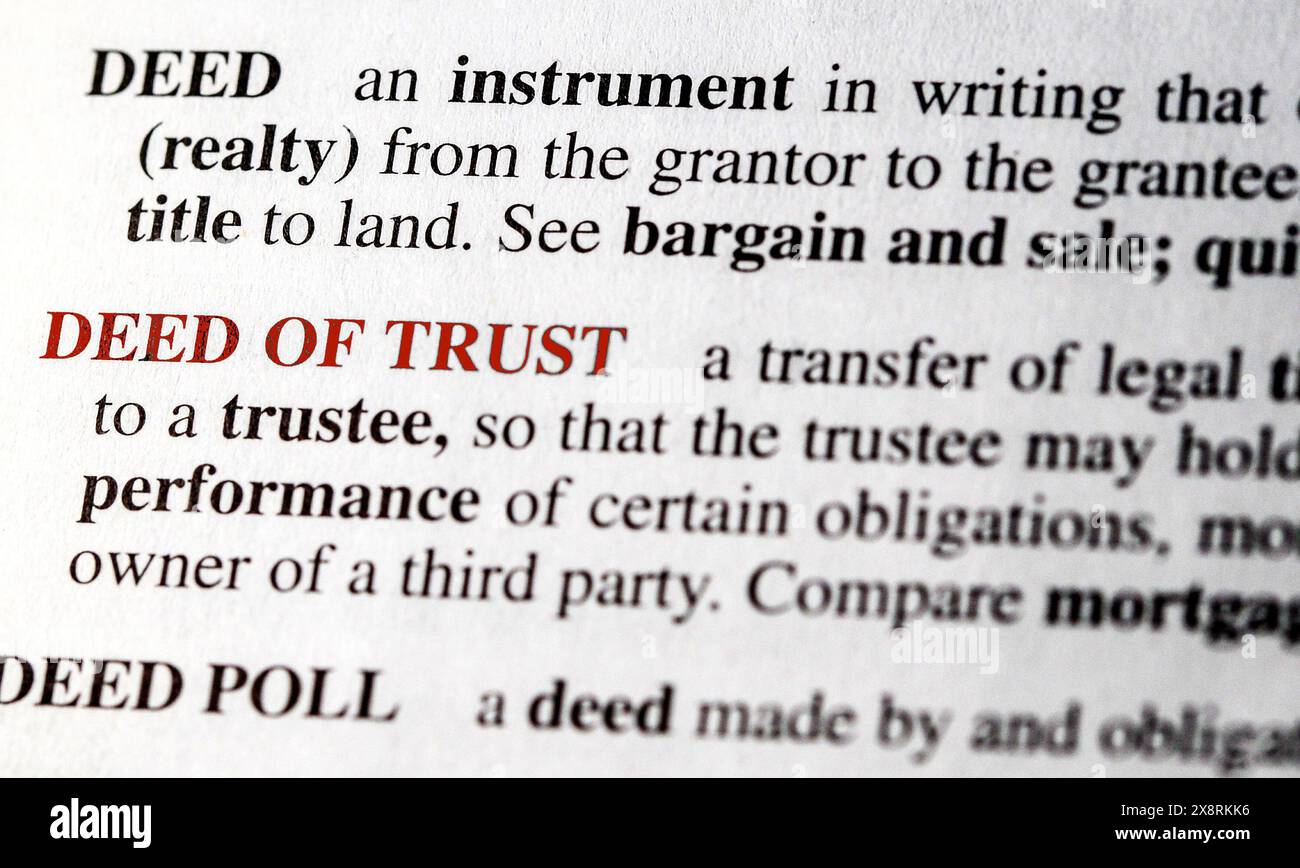 deed of trust Stock Photo - Alamy