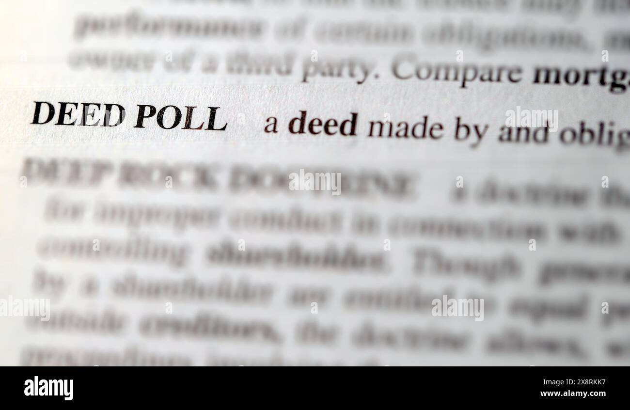 Deed poll hi-res stock photography and images - Alamy