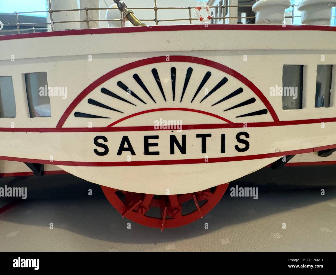 Romanshorn, Switzerland. 15th Apr, 2024. A model of the steamship ...