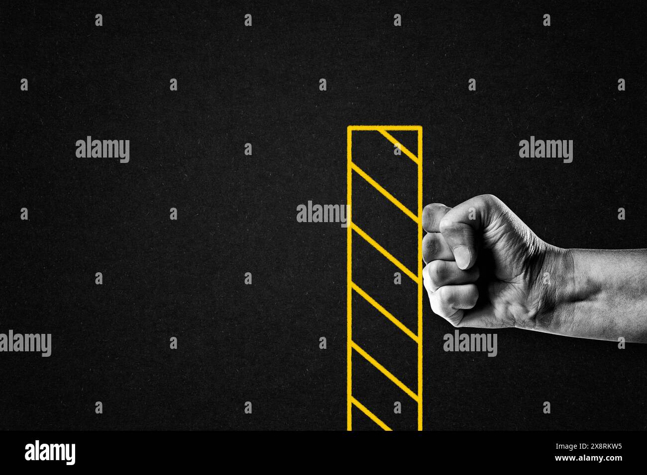 Hand Giving Fist Bump in Wall Symbol Gesture Sign in Black and White on ...