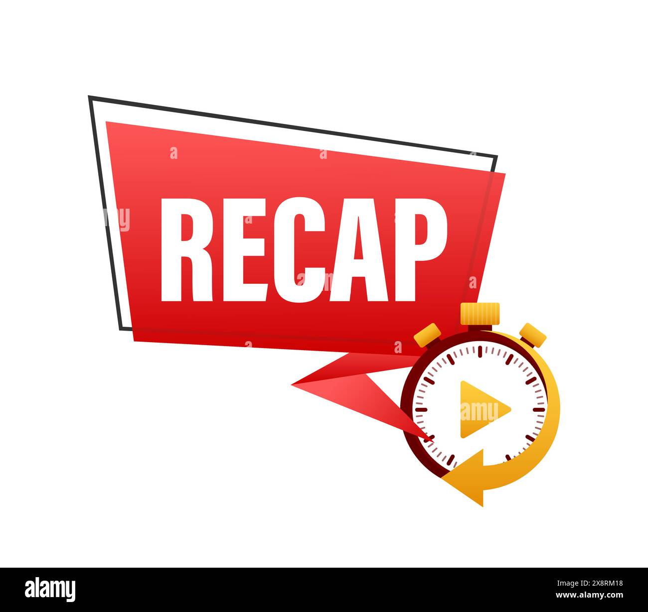 Recap, video play button replay. Watching on streaming. Vector stock ...