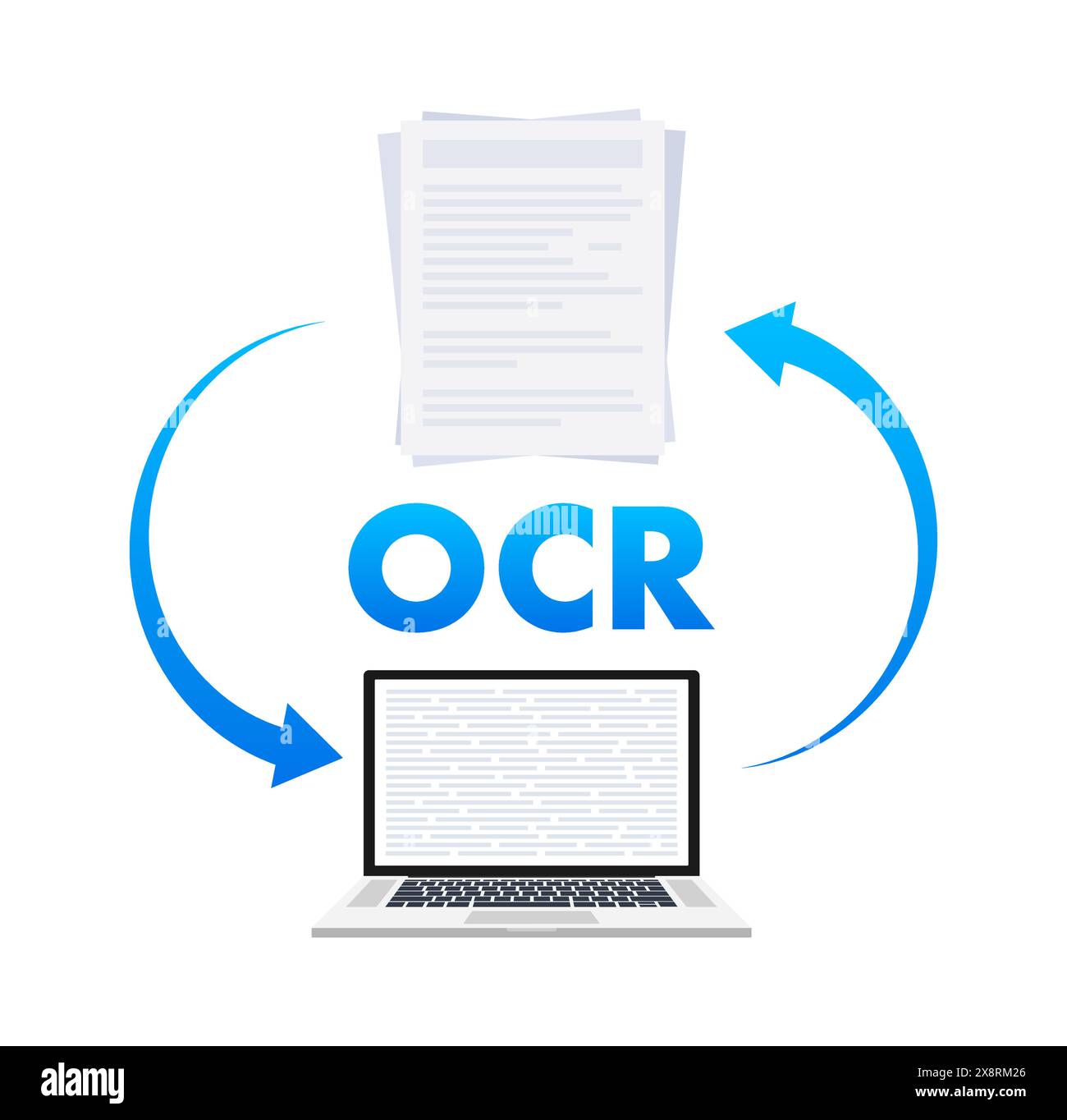 Ocr Optical Character Recognition Document Scan Process Of Recognizing Document Vector