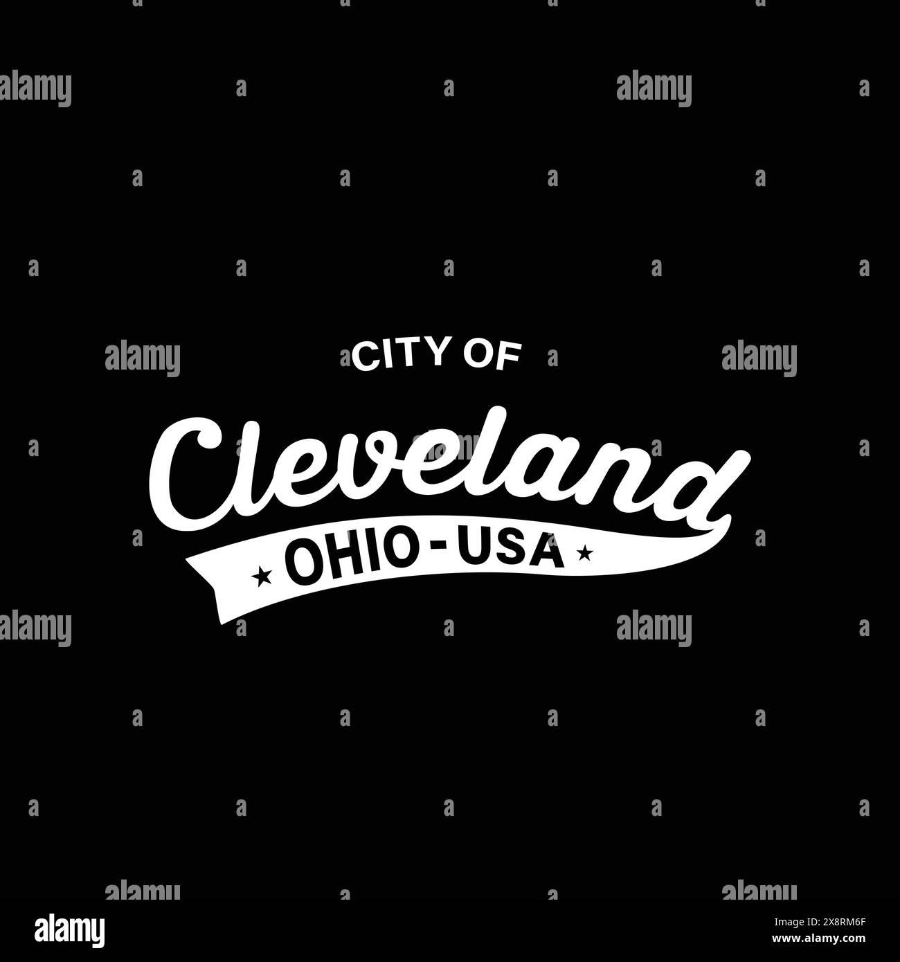 City of Cleveland lettering design. Cleveland, Ohio typography design ...