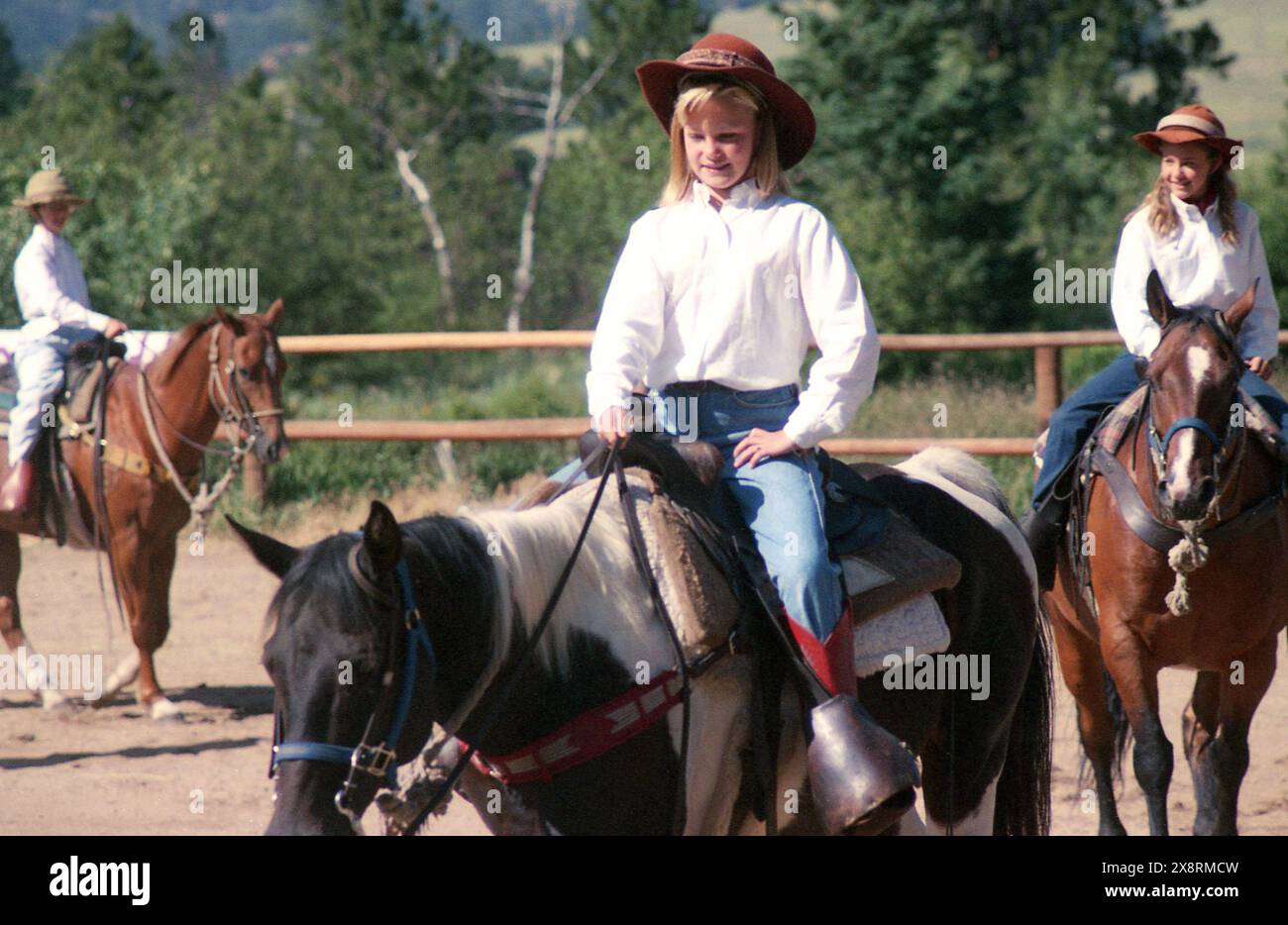 Youth camp at ranch in Colorado, U.S.A., approx. 1987 Stock Photo - Alamy