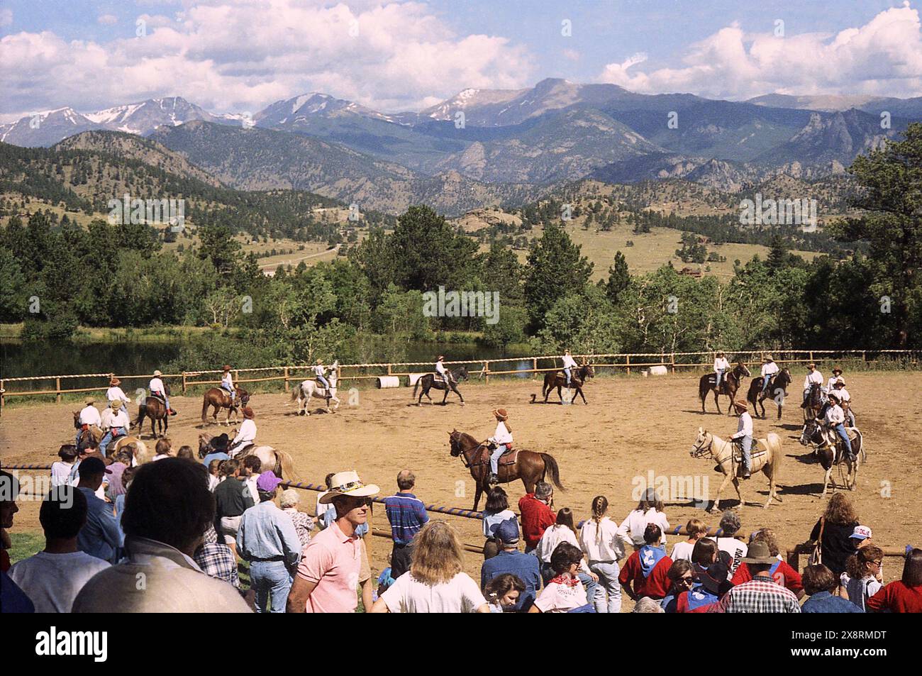Youth camp at a ranch in Colorado, U.S.A., approx. 1987 Stock Photo - Alamy