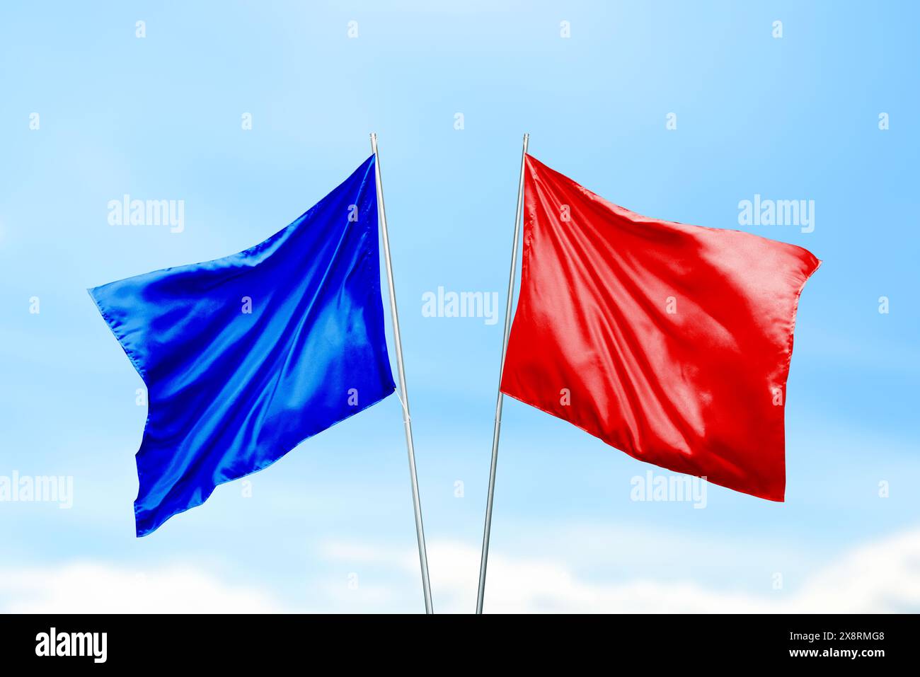 Blue and red flags waving, perfect for promoting sporting events and ...