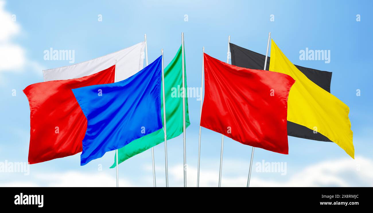 Clean colored flags on sports competitions. Perfect for football ...