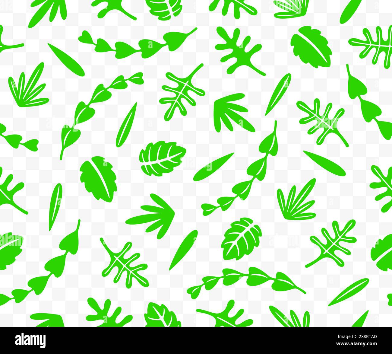 Summer leaves, seamless vector background. Leaf, plant, nature, foliage and flora, pattern ...