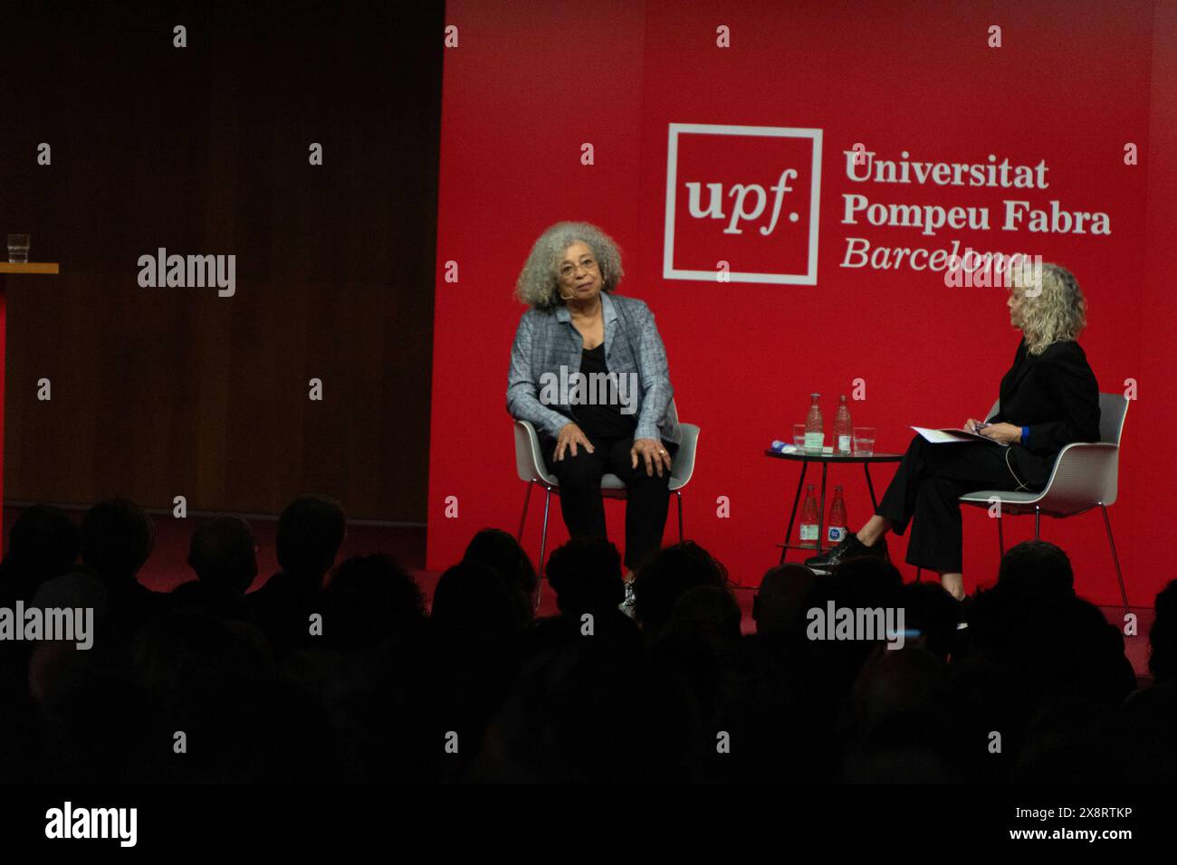 Barcelona, Spain. 27th May, 2024. Angela Davis gives a lecture at ...