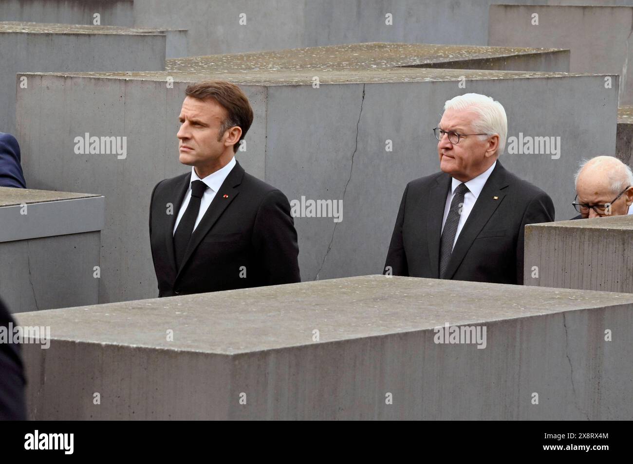 Emmanuel Macron und Frank-Walter Steinmeier bei der Kranzniederlegung ...