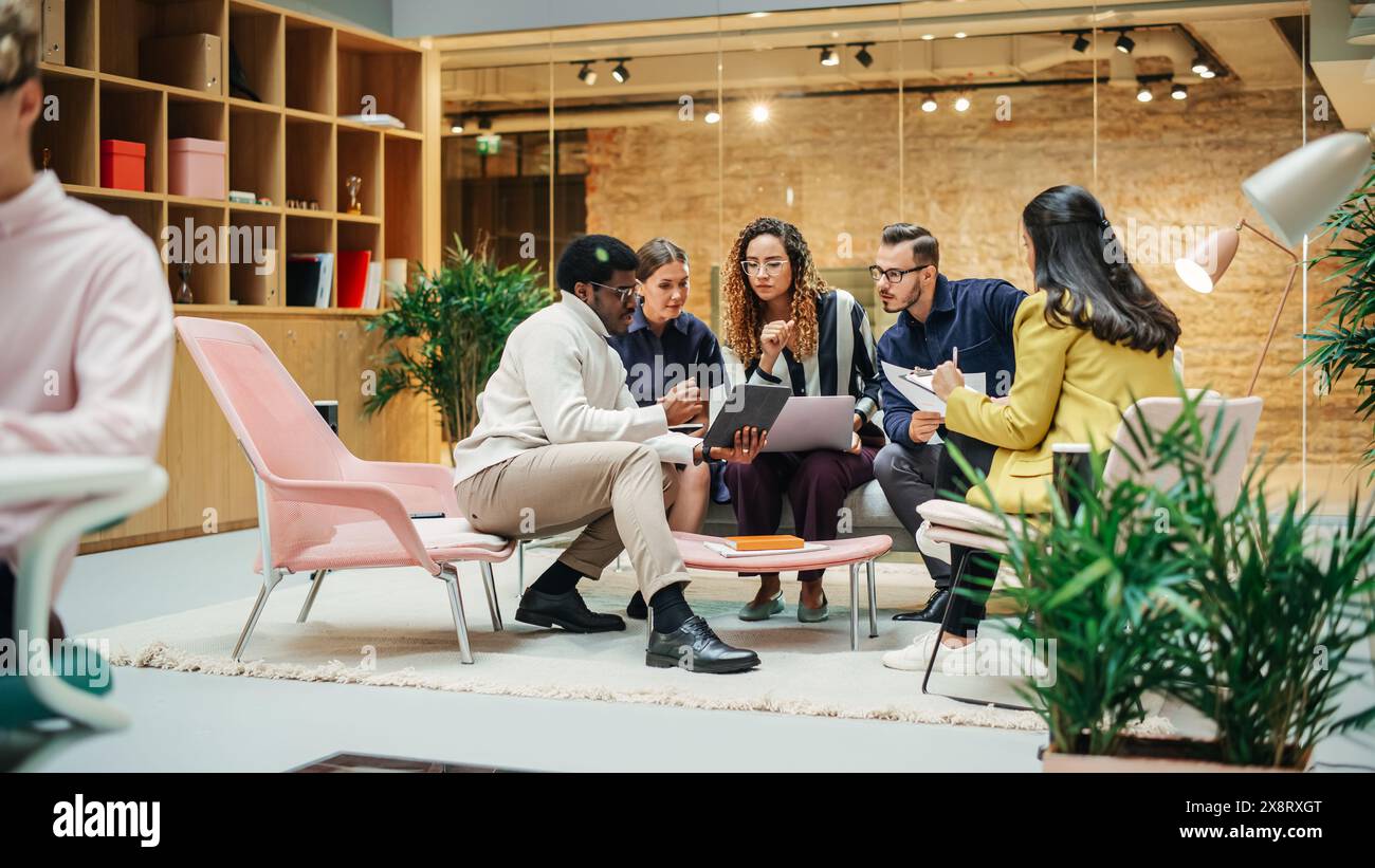 Multiethnic Young Group of People Brainstorming Together in a Meeting ...