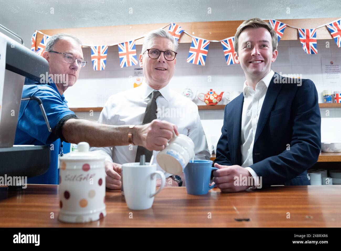 Labour Party leader Sir Keir Starmer (left) meets Tom Rutland, the ...
