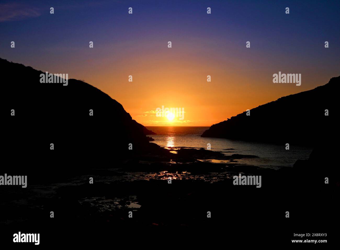 North Cornwall Sunset Stock Photo - Alamy