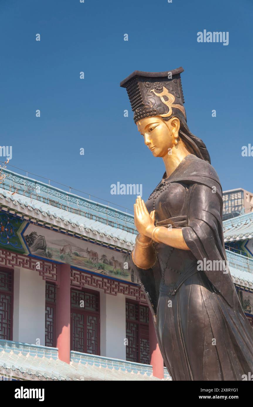 the goddess of the sea, Tian Hou, at the Chiwan Tian hou temple in ...