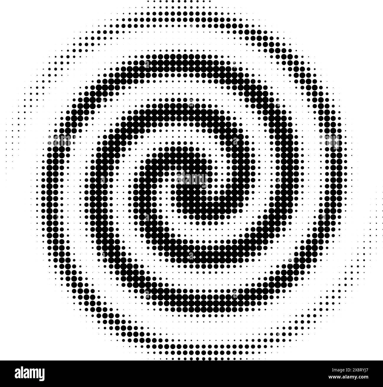 Twisting spiral with gradient blur and halftone texture. Circular ...