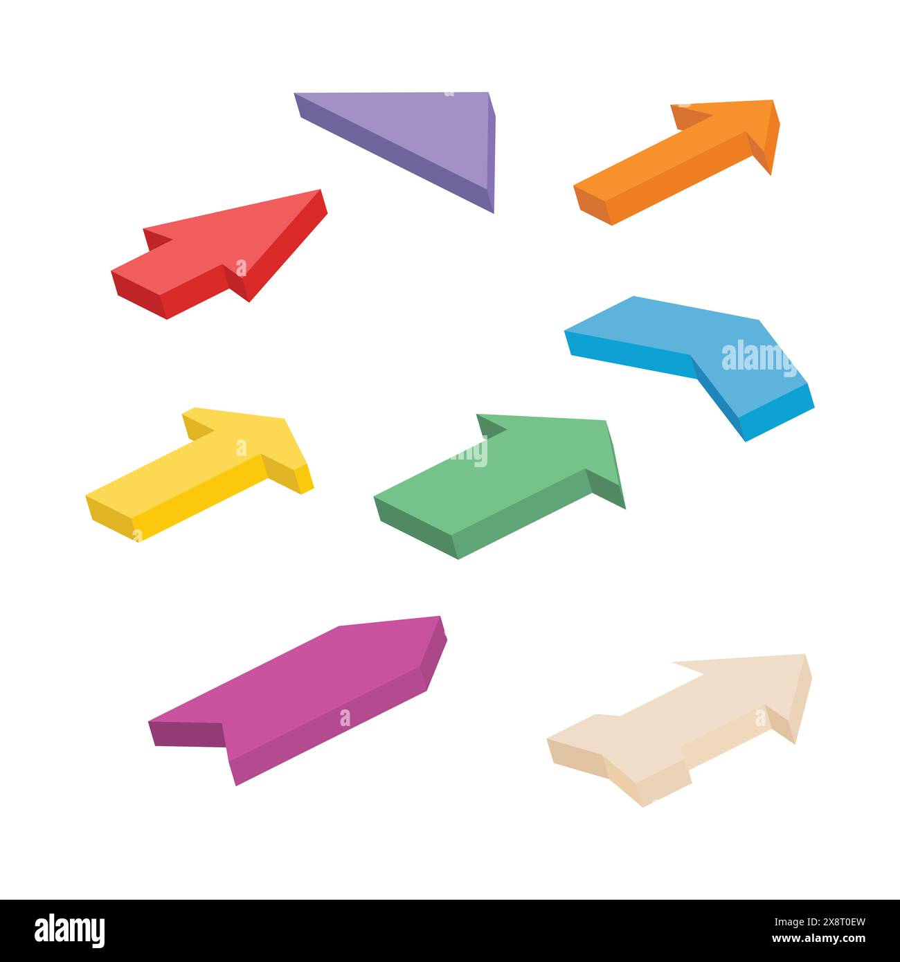 Set of eight colorful isometric arrows. Vector illustration Stock Vector Image & Art - Alamy