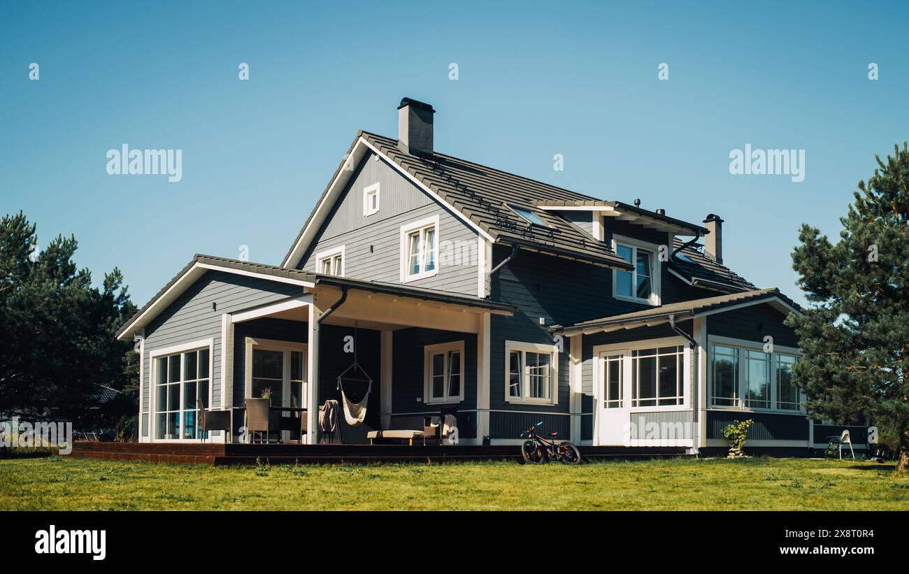 Establishing shot american suburban neighborhood hi-res stock ...