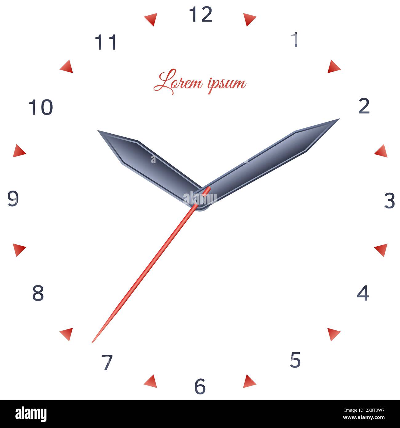 Vector illustration of mechanical clock. Clock face on white background ...