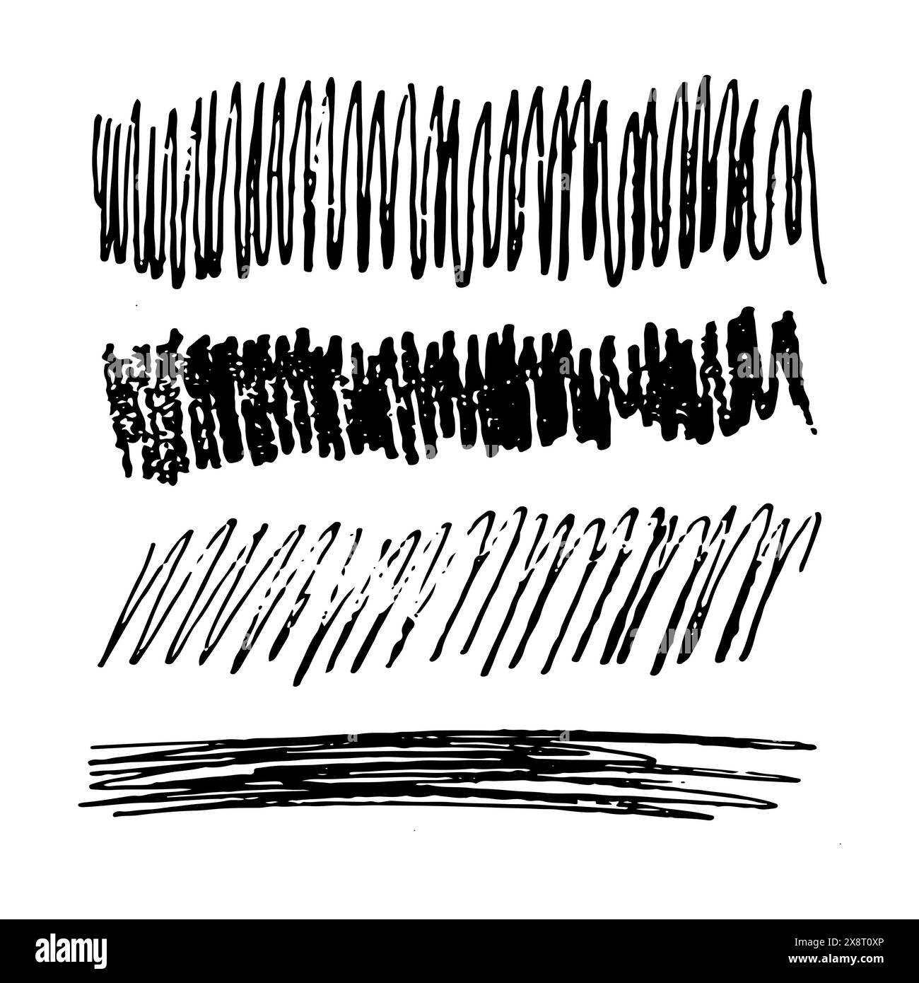 Set of four Sketch Scribble Smear Rectangles. Hand drawn Pencil ...