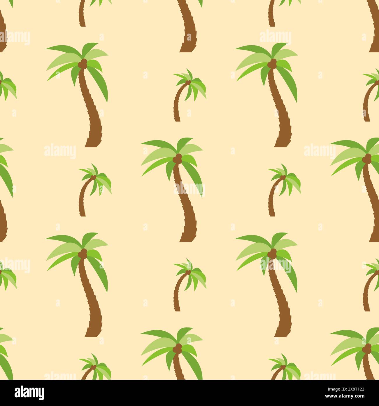 Seamless Pattern with palm trees. Colorful summer background. Vector ...