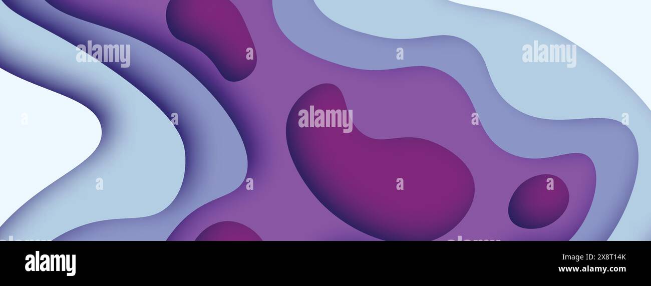 Abstract Background with Purple Paper Cut shapes banner design. Vector ...