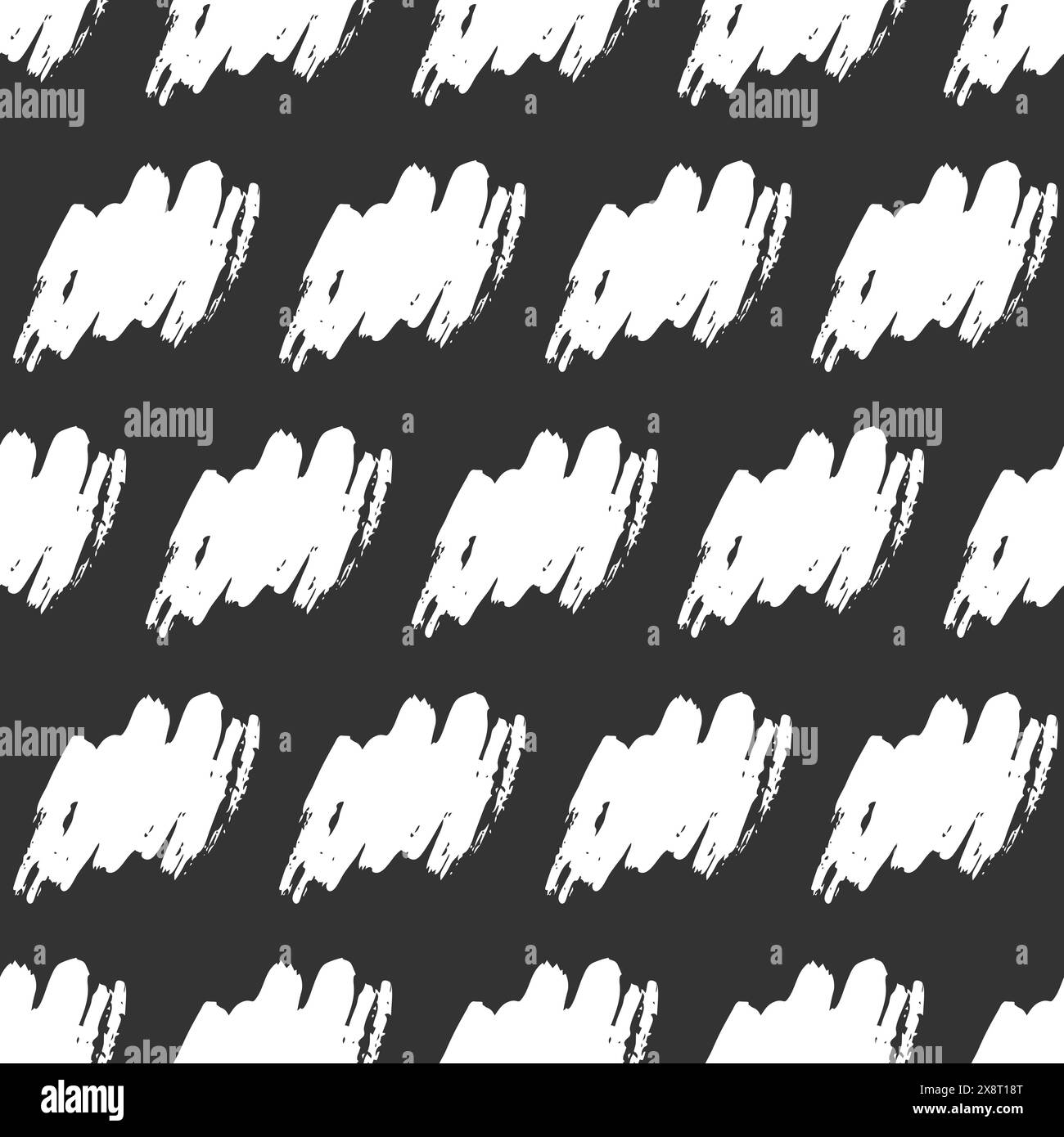 Seamless pattern with white hand drawn scribble smear on dark ...