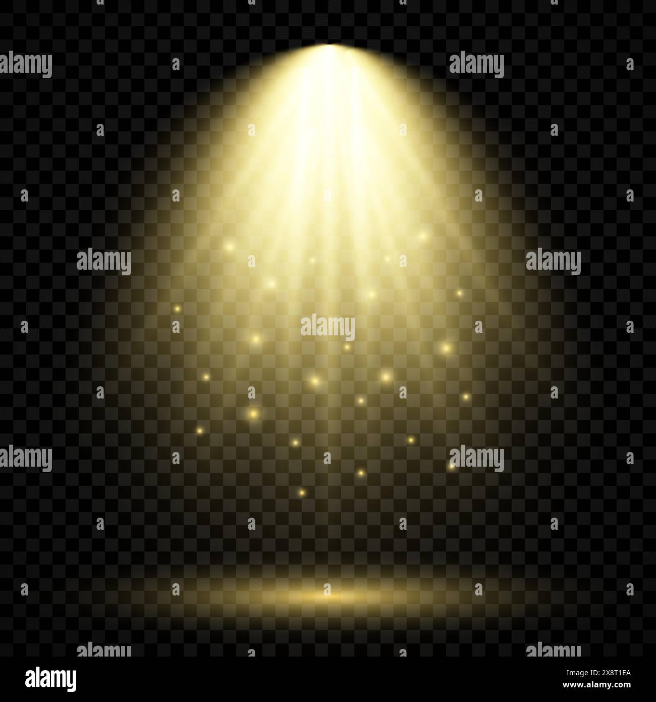 Cold yellow lighting with spotlight. Scene illumination effects on a ...