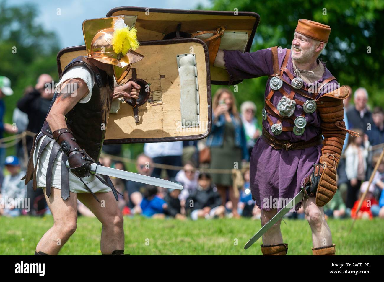 Chalfont, UK. 27 May 2024. Gladiators take part in Gladiator Games at ...